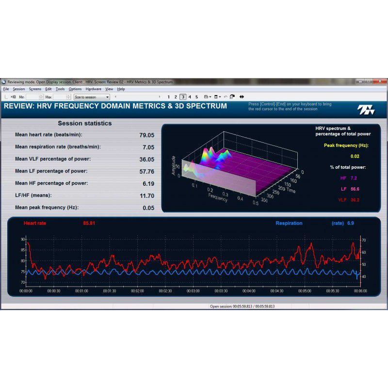 Heart rate variability analysis software - HRV Suite - SA7580 - Thought Technology - control ...