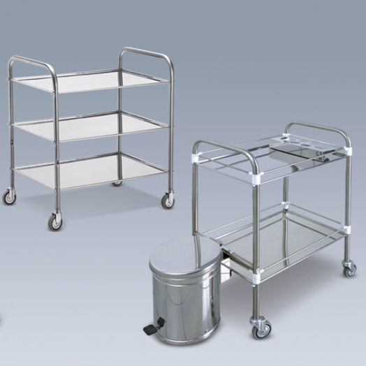 Instrument trolley - M600964 - Titanox - stainless steel / with waste ...