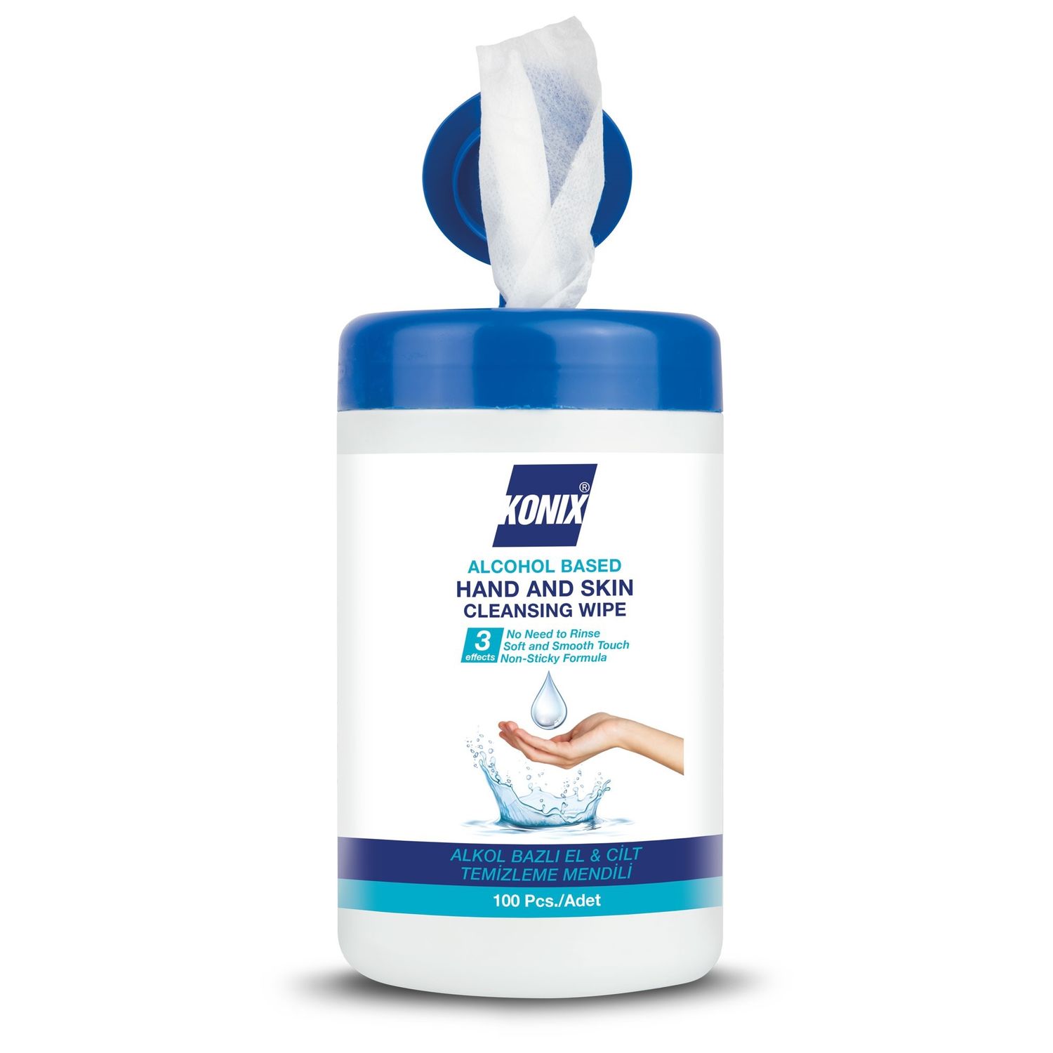 Hand hygiene cleansing wipes - Turkuaz Medikal Kozmetik - pack of 100