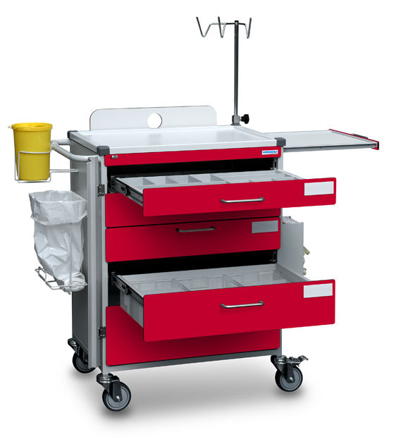 Emergency trolley - B10.031 - Wiegand AG - for instruments / with waste ...