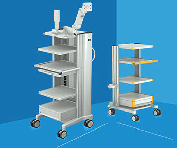 Equipment trolley / transport / endoscopy / with tray - compact-cart ...