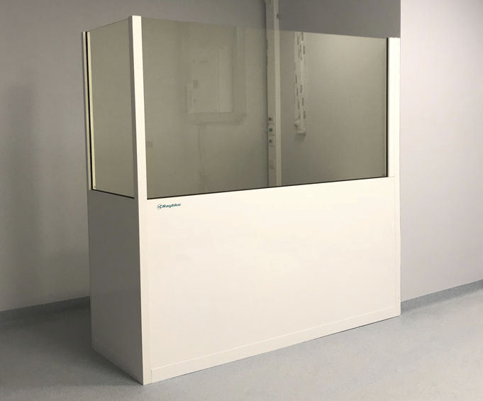 X-ray radiation shielding screen - Raybloc - floor-mounted / with window