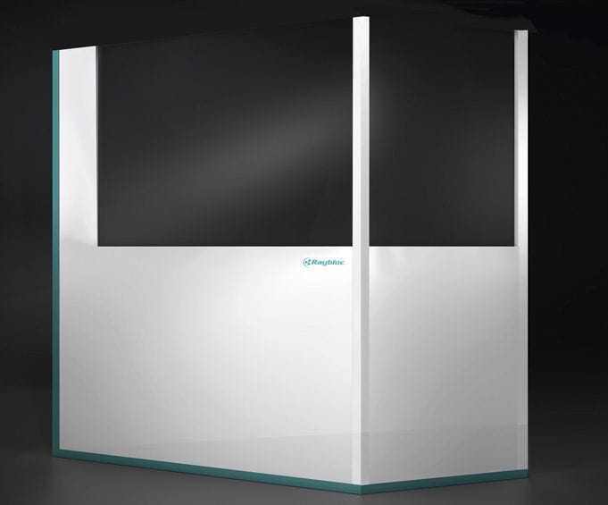 X-ray radiation shielding screen - Raybloc - floor-mounted / with window