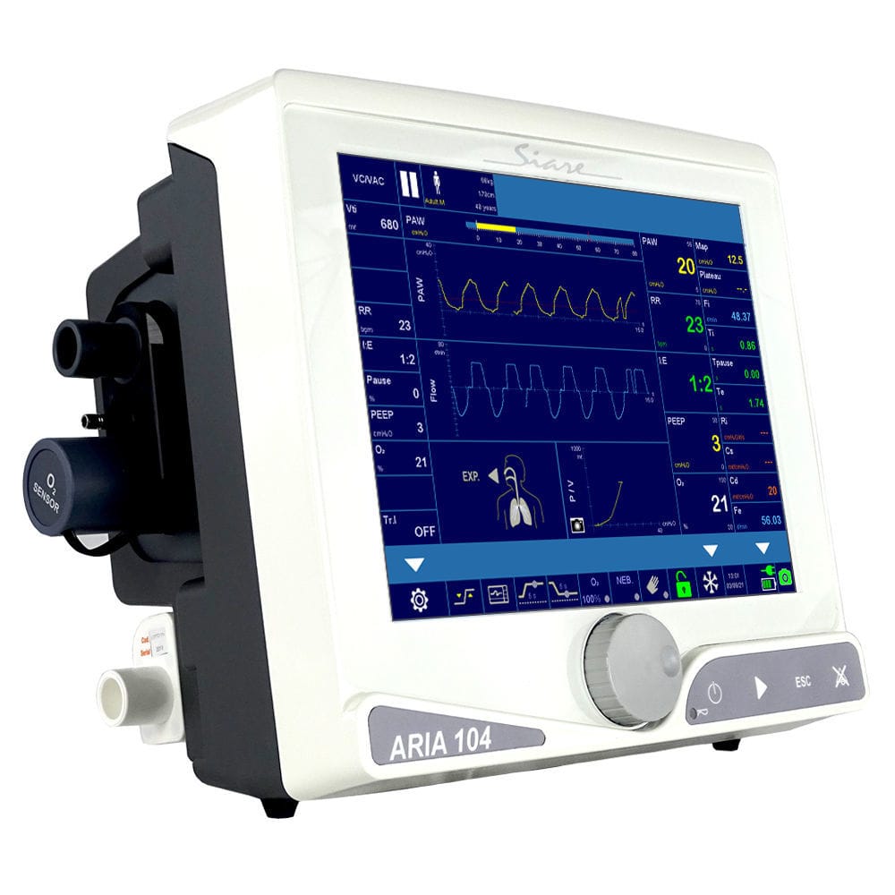Intensive care ventilator - ARIA 104 - Siare - emergency / electronic ...