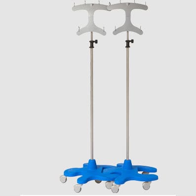 IV stand on casters - P-1090-CV - Pedigo - 6-hook / stainless steel