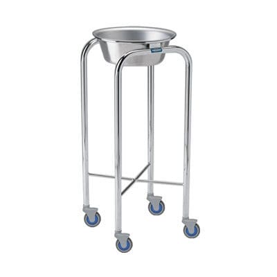 Trolley-mounted surgical basin stand - P-78 - Pedigo - stainless steel