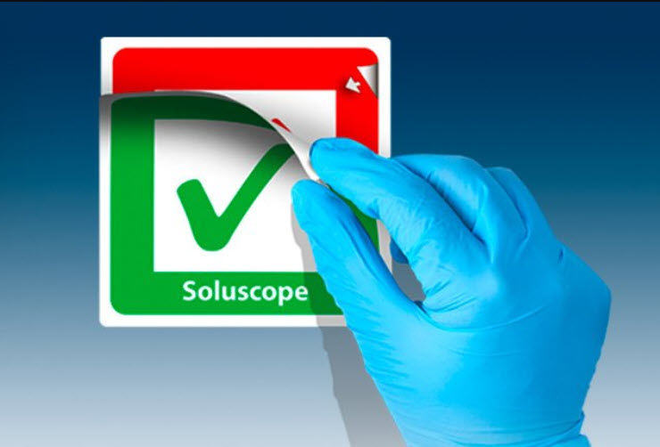 Container labeler - EasyTag - Soluscope - manual / adhesive label