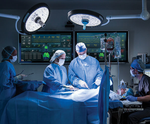 Operating room display - UniView™ - Masimo - wall-mounted