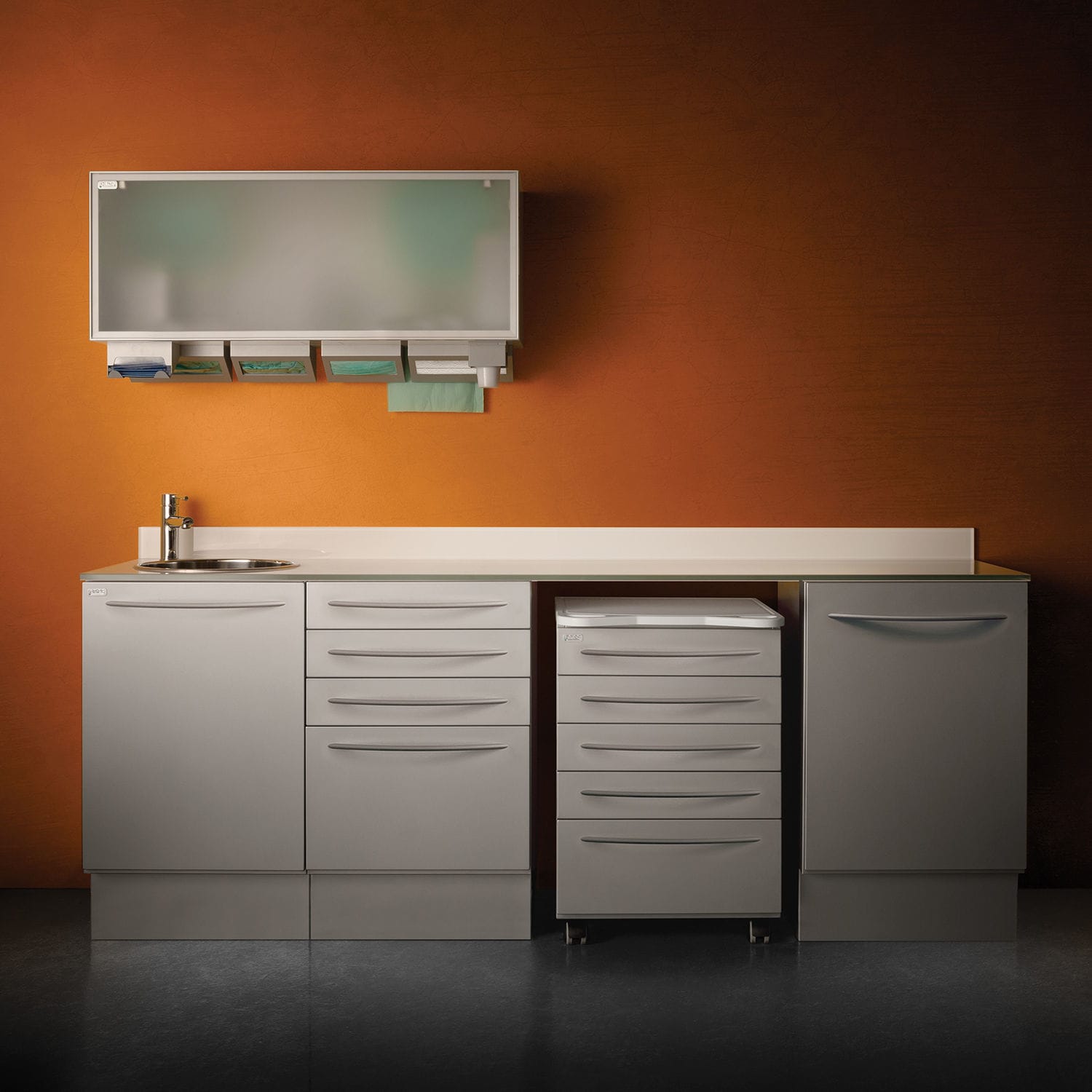 Dental clinic cabinet unit - QUADRA2 - ARIES MEDICAL Srl - storage ...