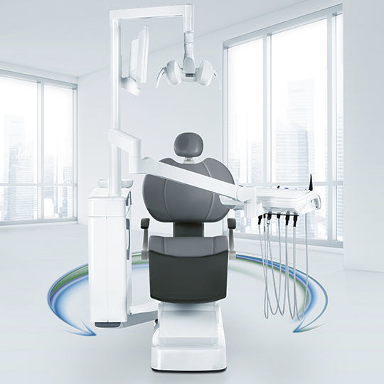 Electric dental chair - Intego - DENTSPLY MAILLEFER - fixed / blue ...