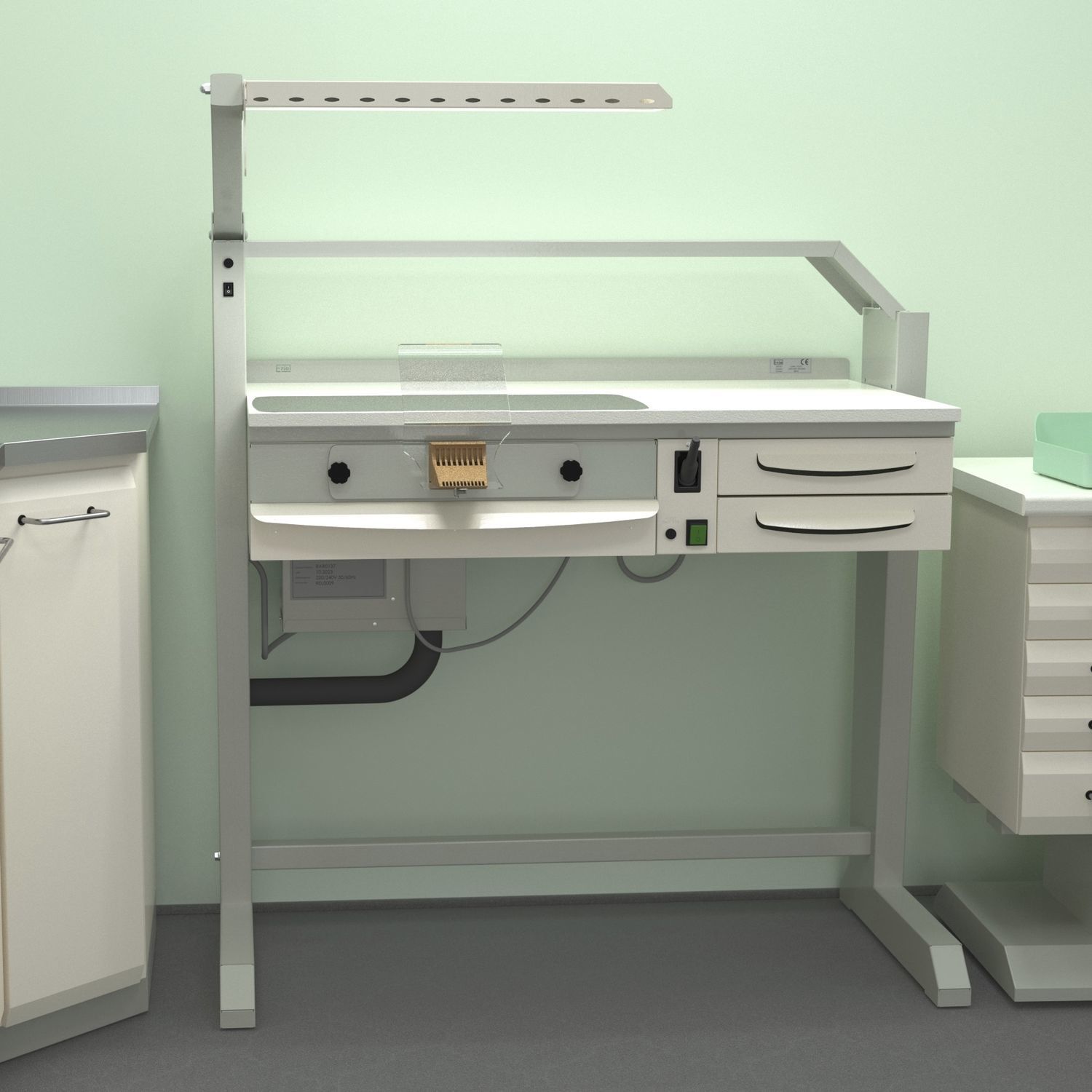 Dental laboratory workstation with light - TEKNO - ERIO - with drawers ...