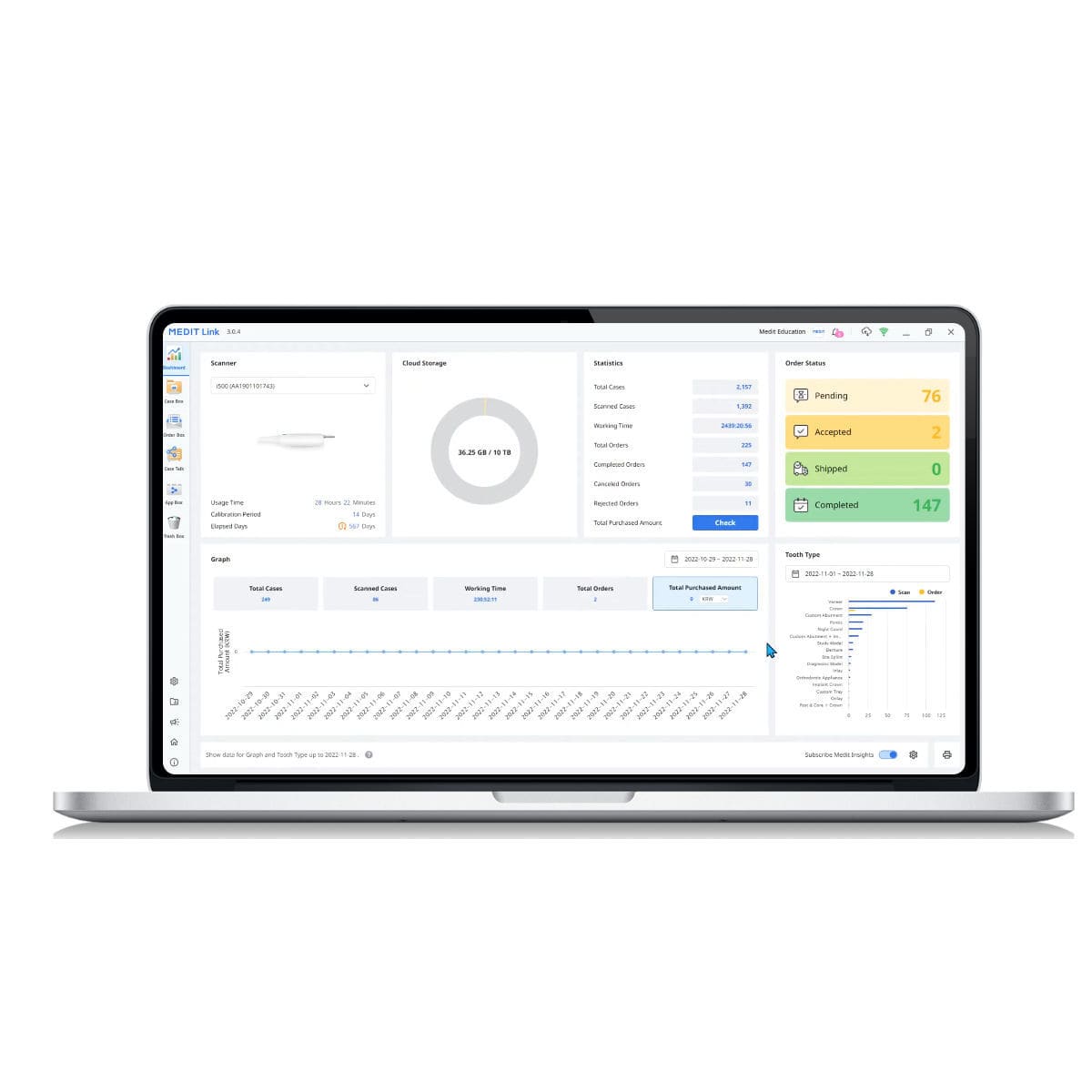 Management software - Link - Medit - data management / treatment / dental
