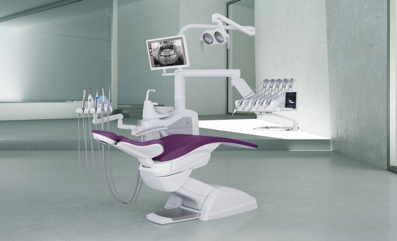 Dental treatment unit with chair - S300 - Stern Weber - with monitor ...