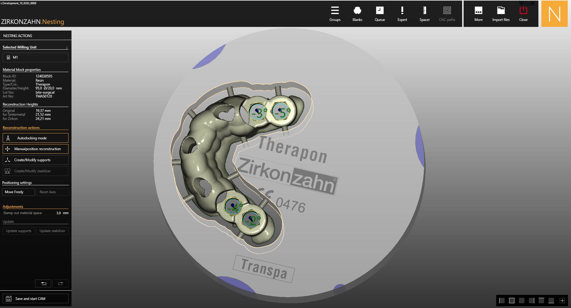 Simulation software module - Nesting - Zirkonzahn - mock-up / CAM / for ...