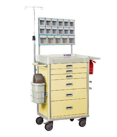 Anesthesia trolley / for medicine / 6-drawer / with waste bin - MX37ANE ...