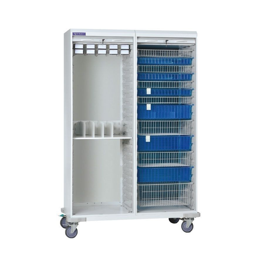 Hospital cabinet - WCS6C - Bailida - with shelf / with basket / on casters