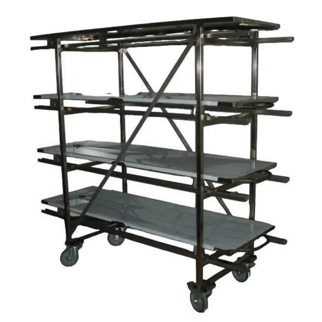 Mortuary stretcher storage rack - 4 - EIHF-ISOFROID - on casters ...