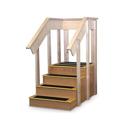 Straight rehabilitation staircase - 1567 - Hausmann - with 2 handrails