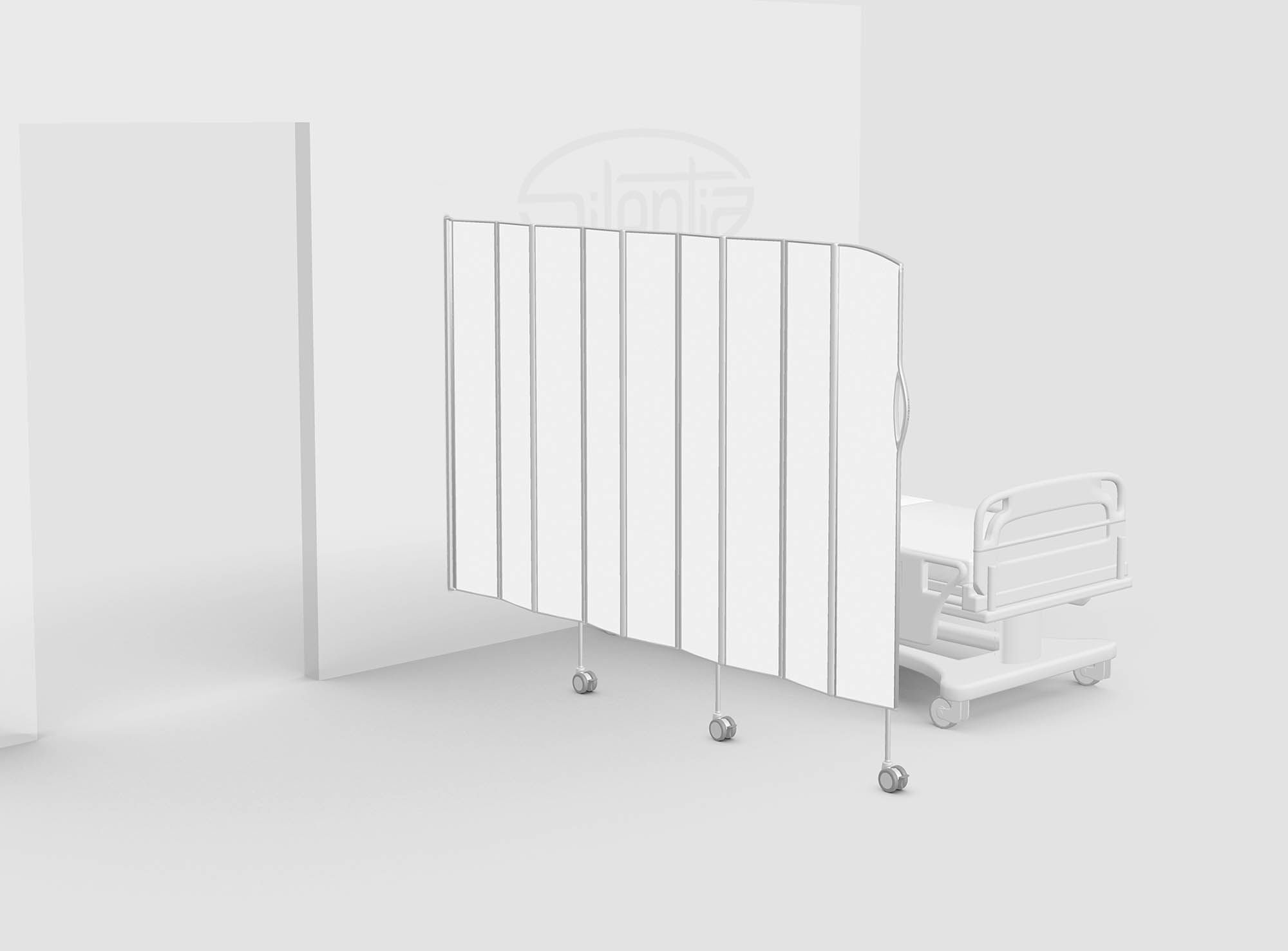Folding hospital privacy screen - 06209-W - Silentia