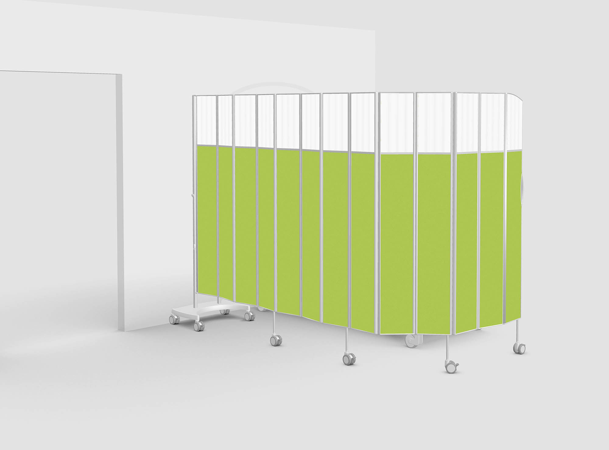 Mobile hospital privacy screen - 06313-DT-L - Silentia