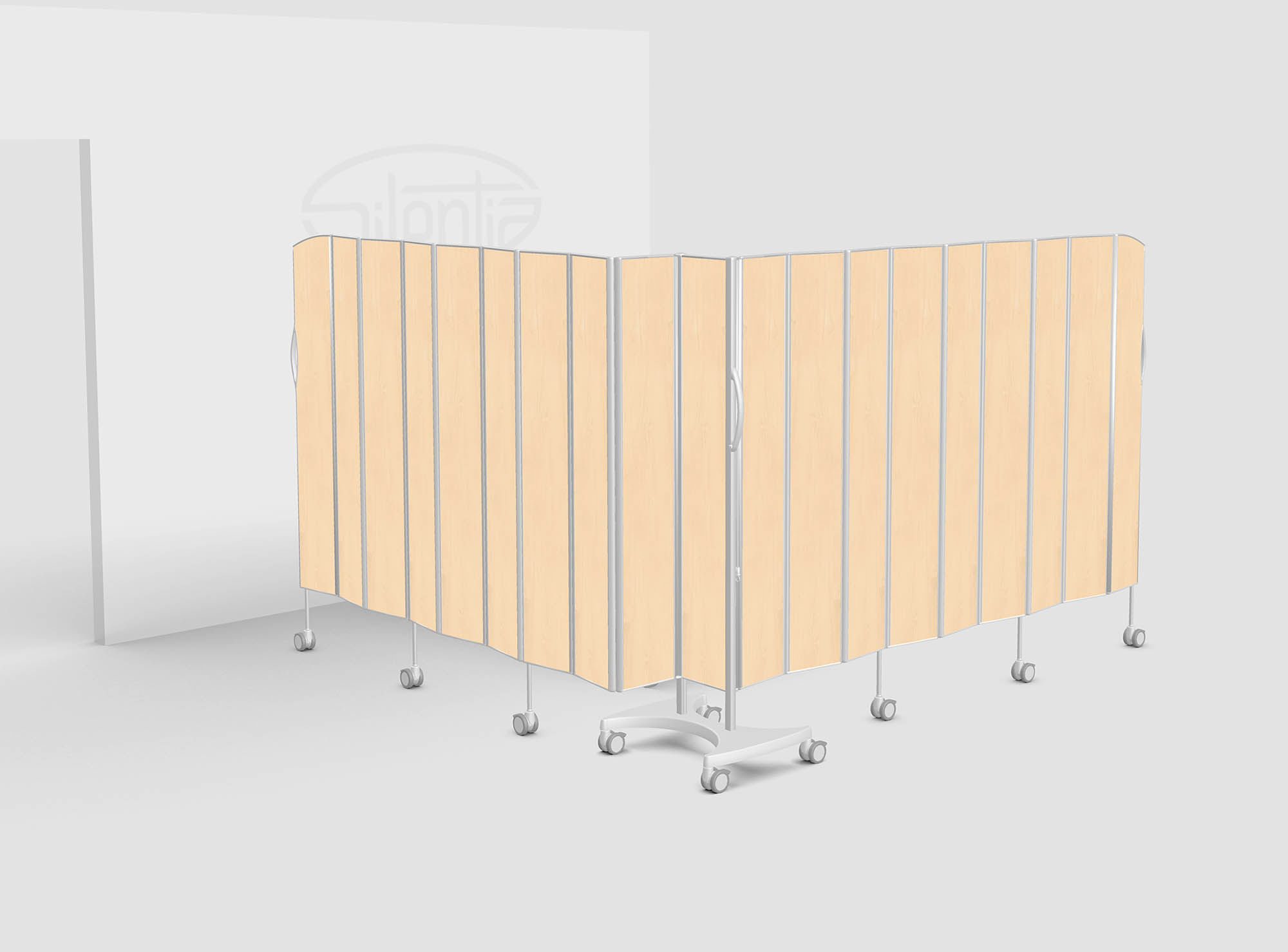 Mobile hospital privacy screen - 06210-B - Silentia