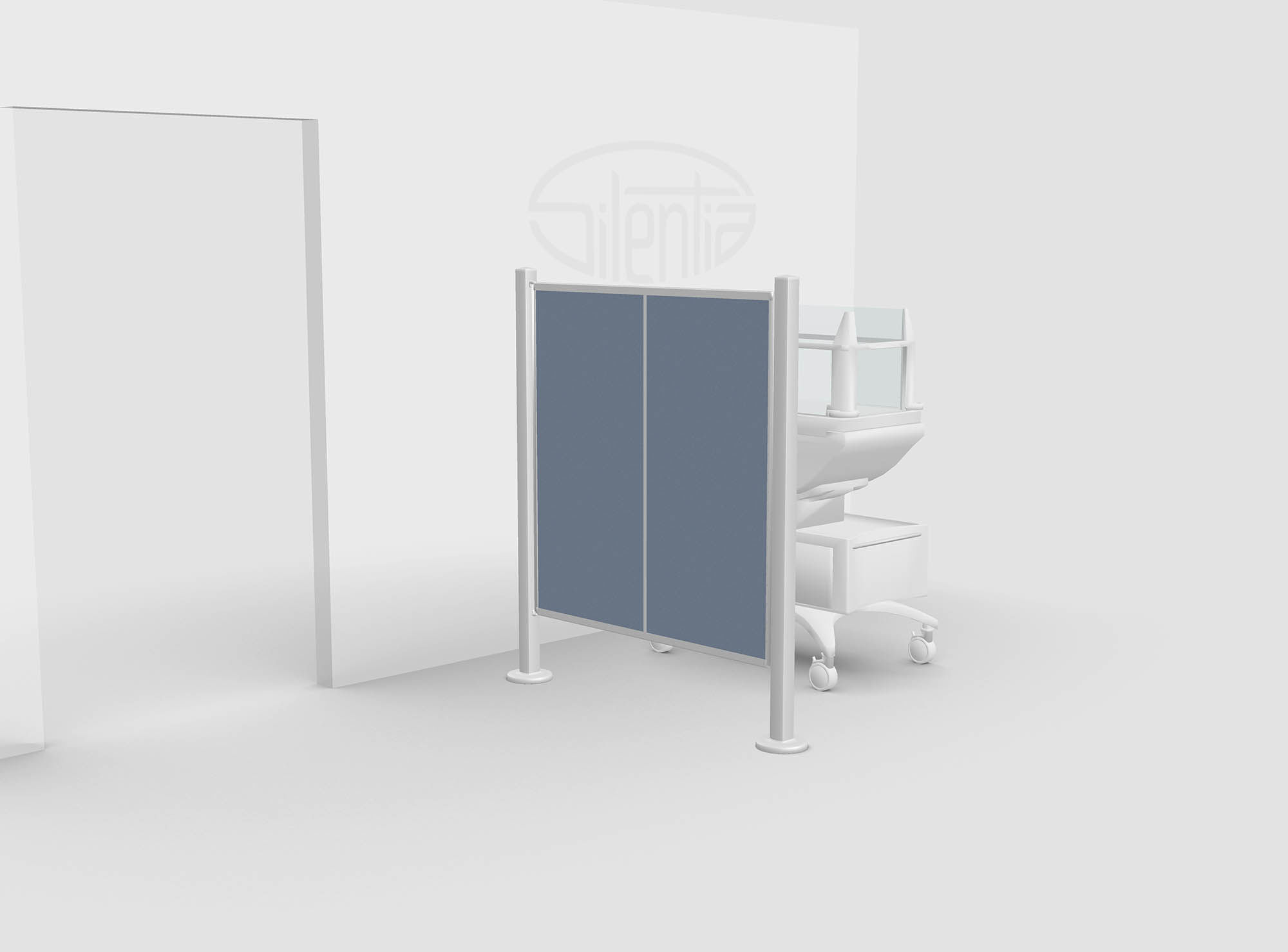 Fixed hospital privacy screen - 06150-O - Silentia