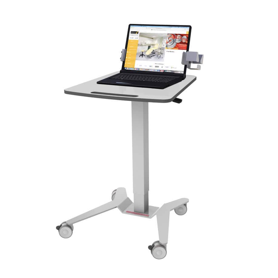 Mobile laptop cart - Sun-KLS3 - Sunflower Medical - height-adjustable