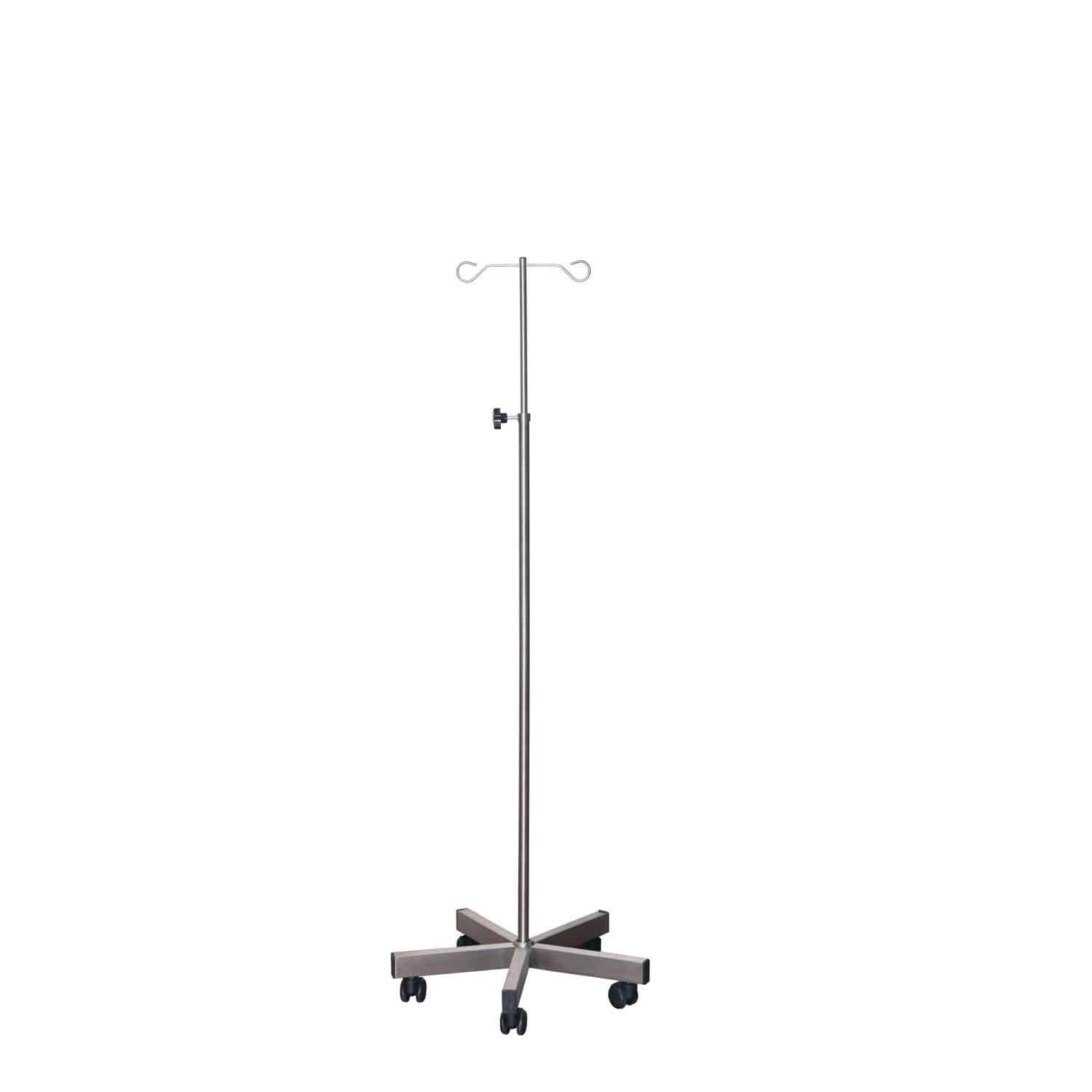 IV pole on casters - Sun-IV08 - Sunflower Medical - 2-hook / stainless ...
