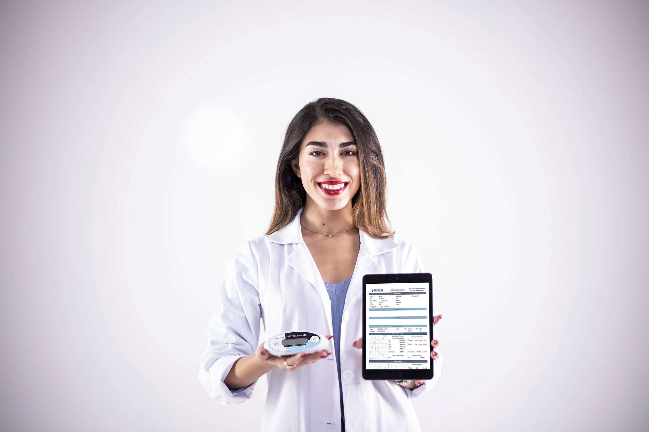 Pulse wave velocity measuring device - TensioMed - central systolic pressure / for medical ...