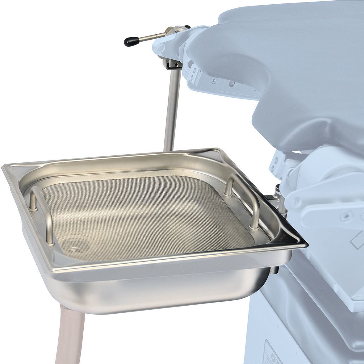 Surgery table-mounted surgical basin stand - 9911202 - OPT SurgiSystems