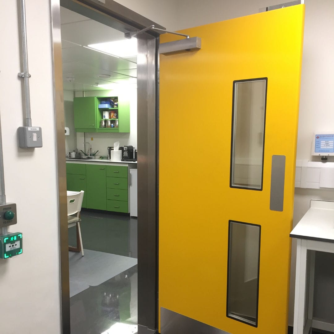 Hospital door - Dortek - operating room / swing / GRP
