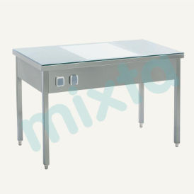 Linen inspection table - MIK 2190 - MIXTA - folding / stainless steel