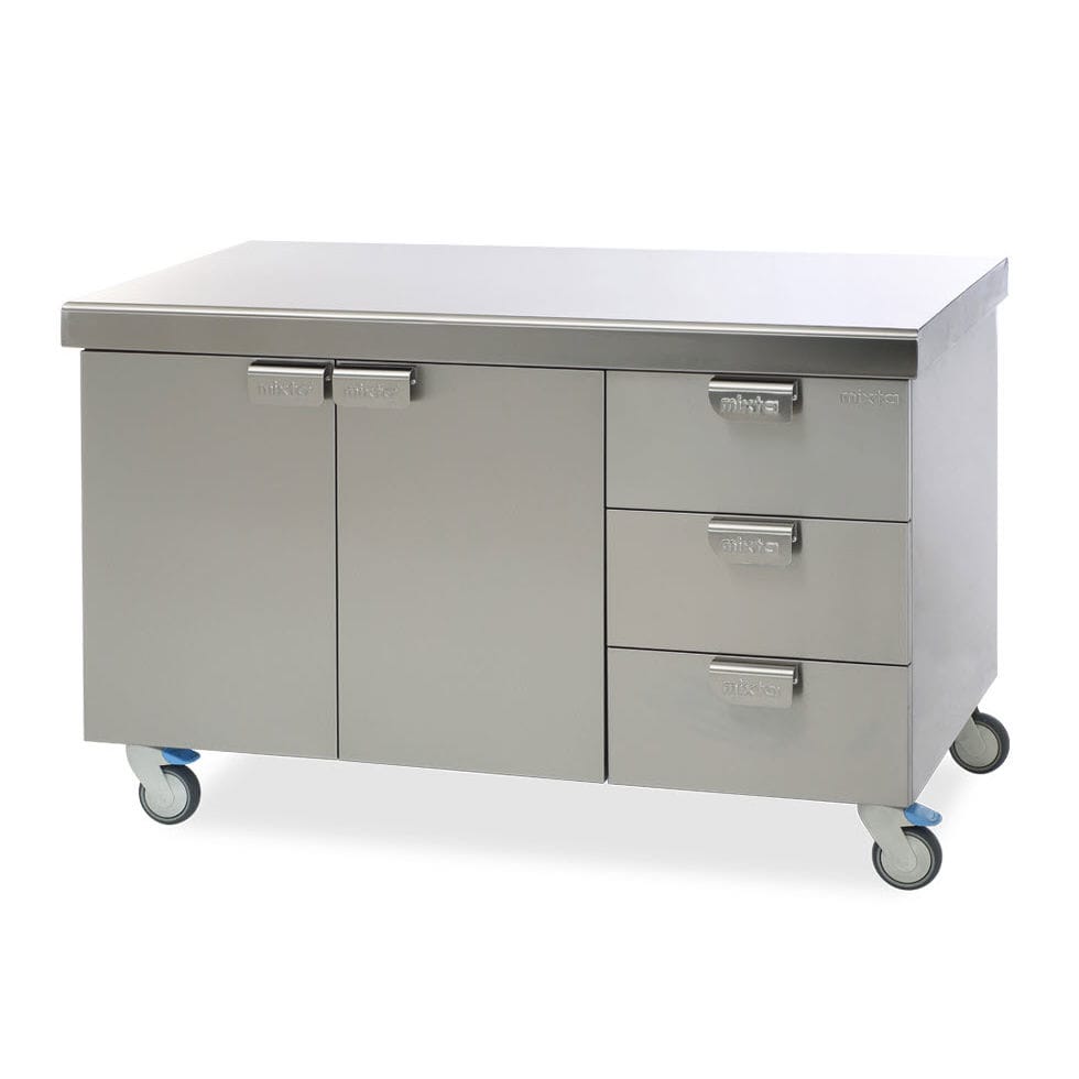 Work table - MCTC 1043 - MIXTA - rectangular / on casters / stainless steel