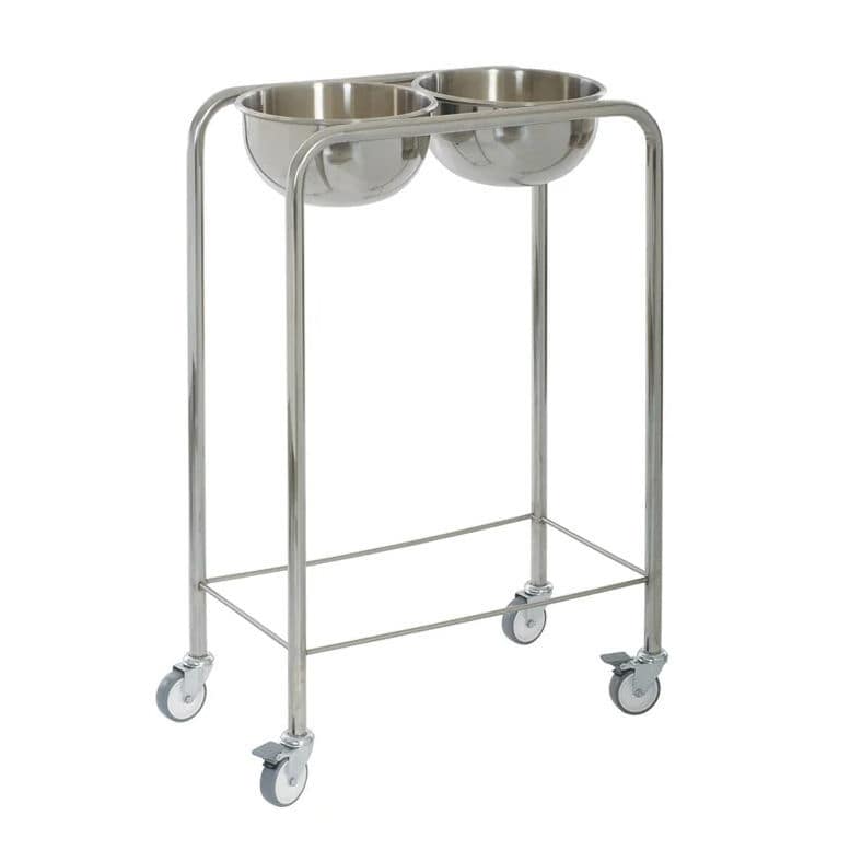 Double bin surgical basin stand - MSK 7001 - MIXTA - trolley-mounted ...