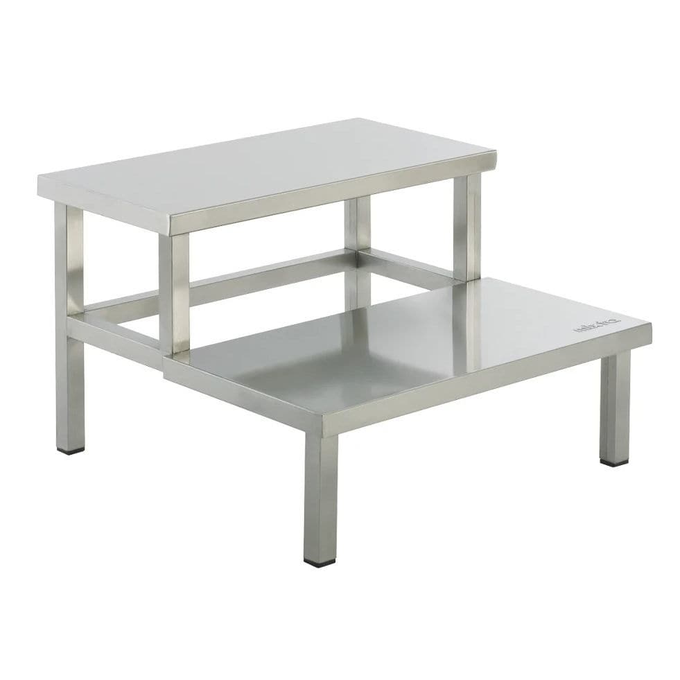 2-step step stool - MEB 4051 - MIXTA - stainless steel / surgical