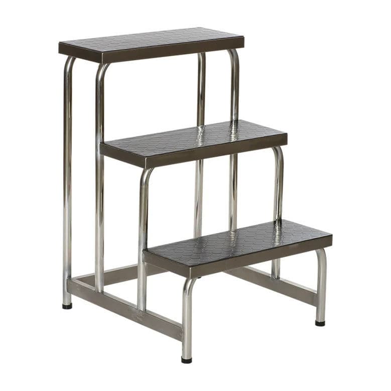 3-step step stool - MEB 4056 - MIXTA - stainless steel / non-slip