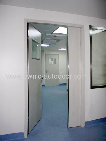 Swing door - PSM - OWNIC - hospital / aluminum / with glass panel