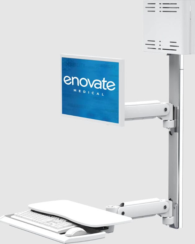 Medical computer workstation - MCR-ARM00011 - Enovate - wall-mounted ...