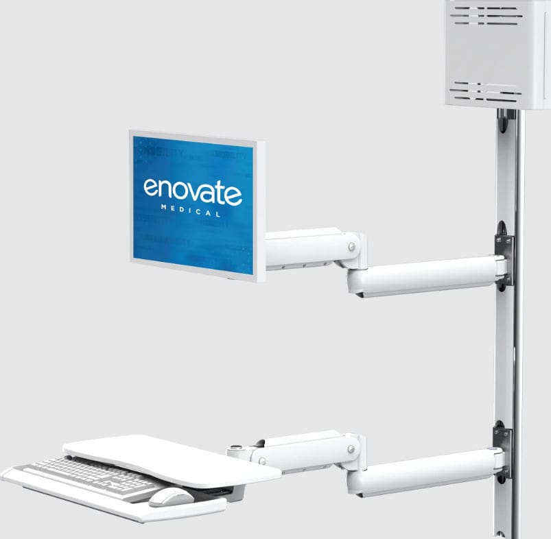 Medical computer workstation - ARM00037 - Enovate - wall-mounted ...