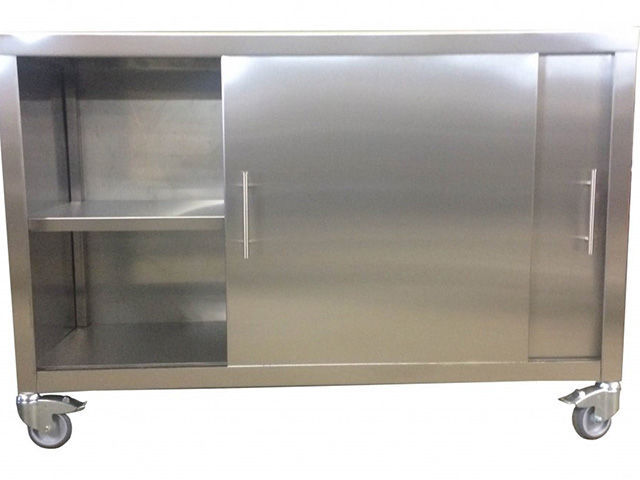 Veterinary clinic cabinet - Gtebel - with shelf / with door / gray