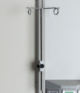 Wall-mounted IV pole - 516-201 series - Modular Services Company - 2-hook