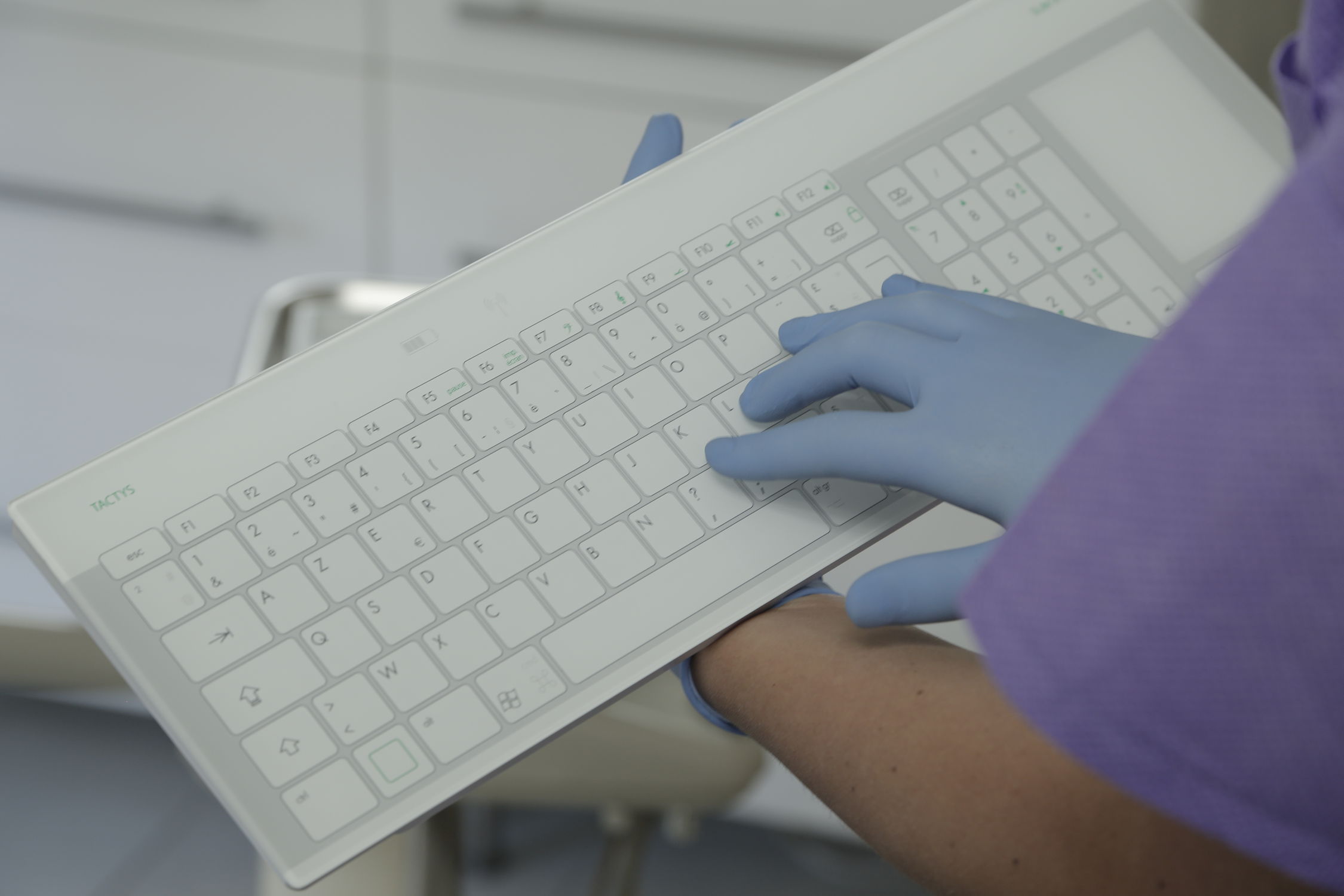 Medical keyboard with numeric keypad - SLIM 1007 - TACTYS - glass ...