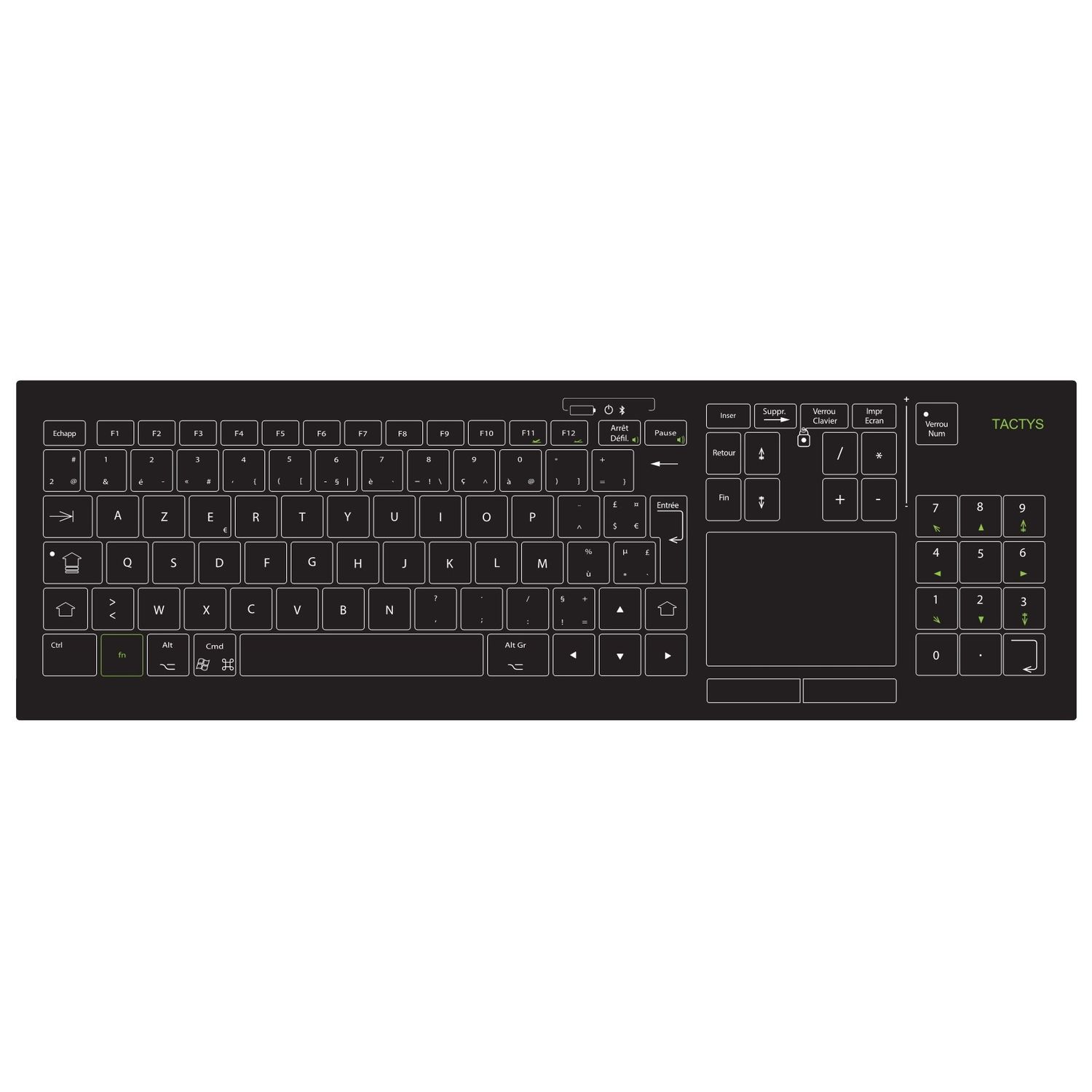 Medical keyboard with touchpad - SLIM 824 - TACTYS