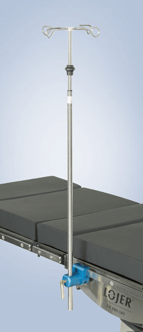 Rail-mounted IV pole - AI2010 - Lojer - 4-hook / for operating tables
