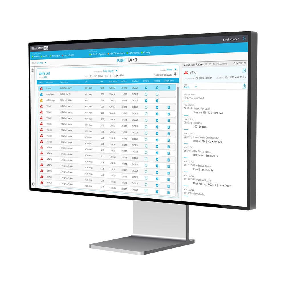 Viewer software - Flight Tracker™ - AirStrip Technologies - alarm ...