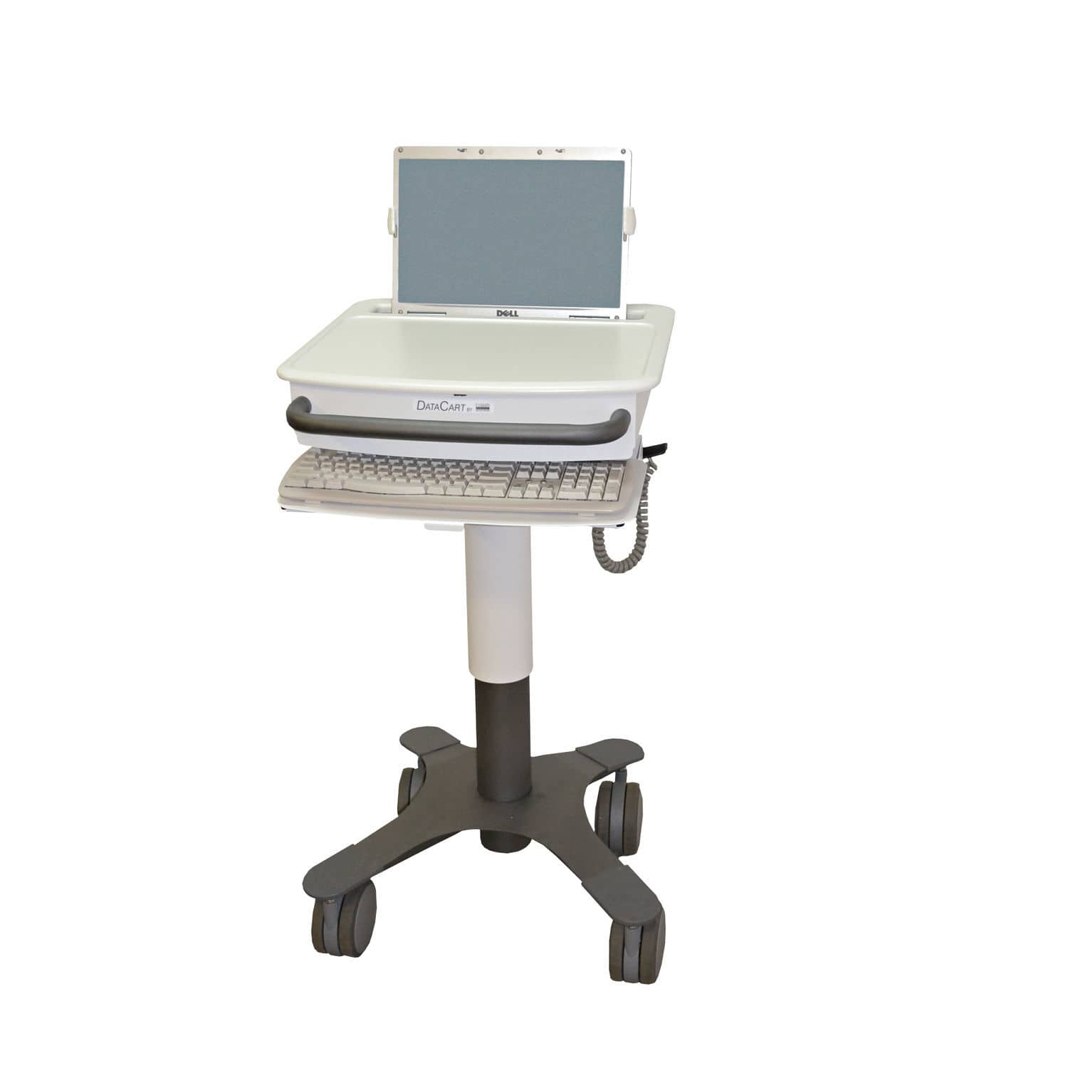 Secure computer cart - DCT-1B3 - Lund Industries - height-adjustable