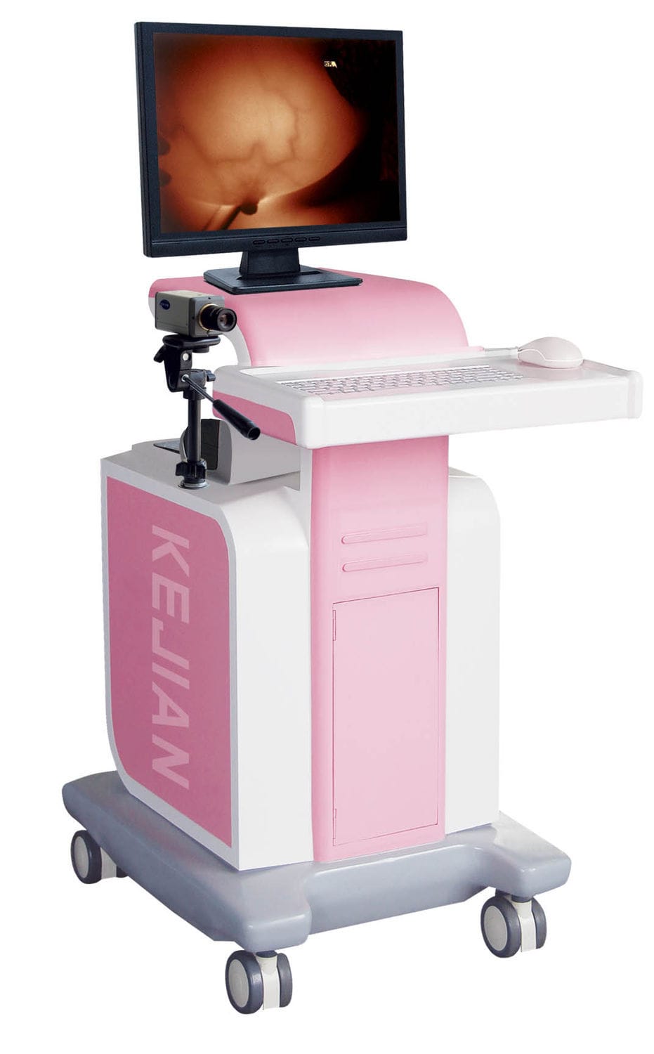 Video colposcope - AD-1202 - Xuzhou Kejian Hi-tech - trolley-mounted