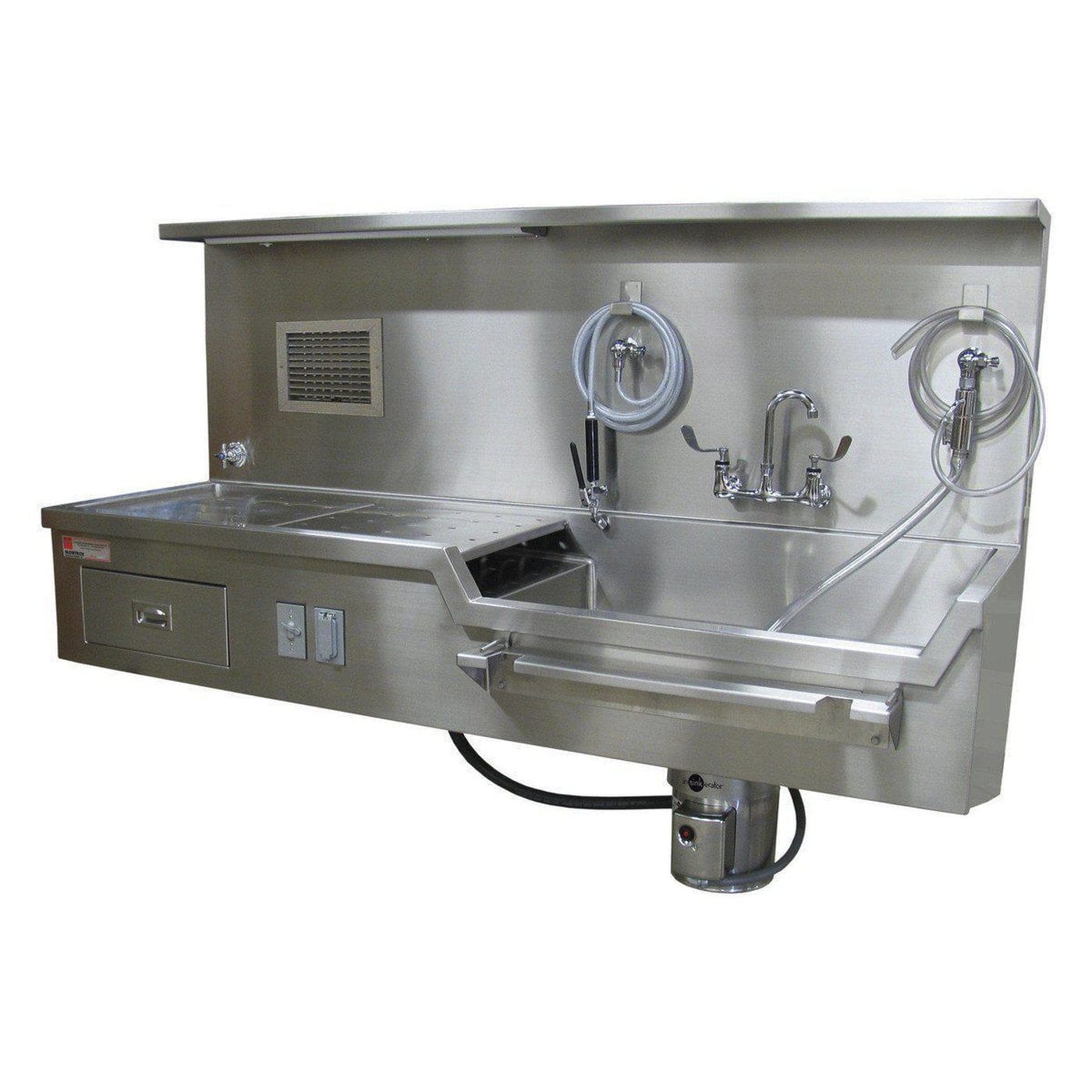 Autopsy sink - 1036-8 - Mortech Manufacturing - stainless steel / wall ...
