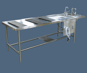 Autopsy table / rectangular / stainless steel / with sink - 1036-24 ...