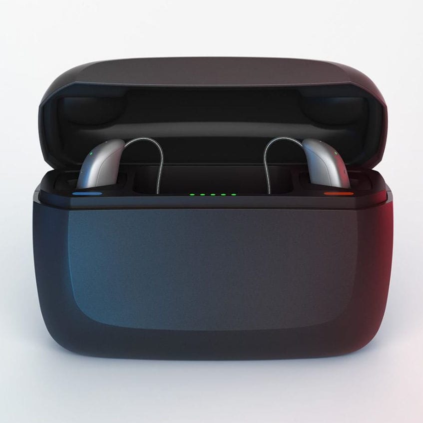 RIC hearing aid - OMNIA™ - ReSound - rechargeable / wireless / beige